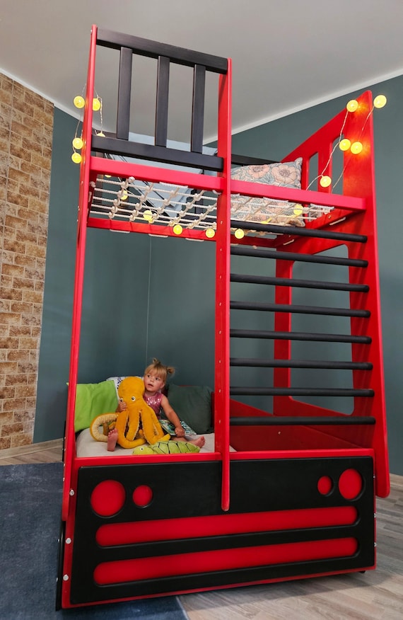 Kids Universe London Bus Bed Eco friendly Fun and Functional Bed for Kids Bodenbett Montessori Inspired Bed Car Bed 3 Years Etsy UK