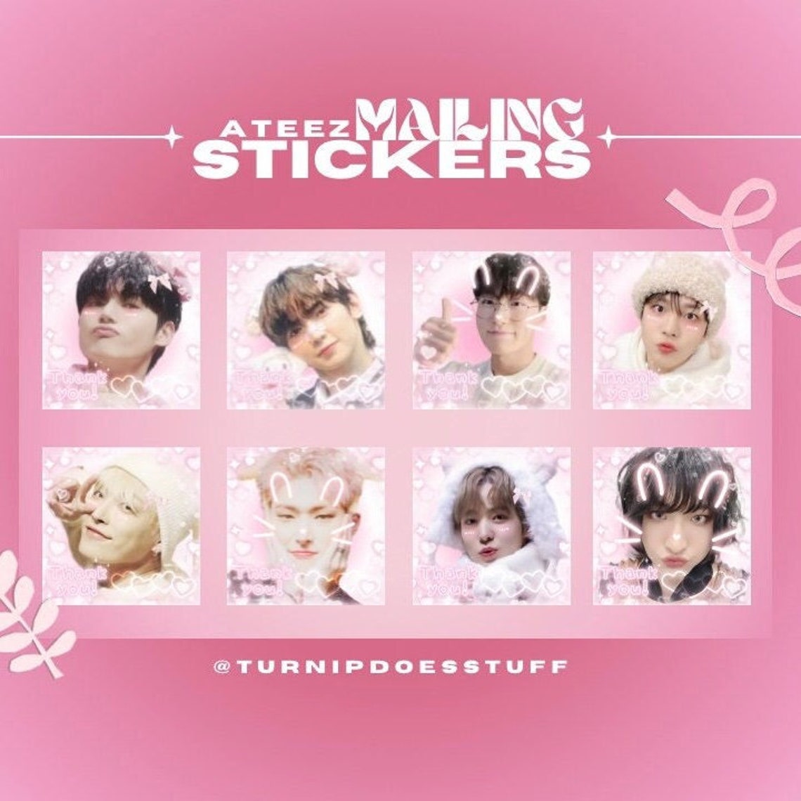 Ateez Mailing Stickers Kpop Happy Mail Stickers - Etsy