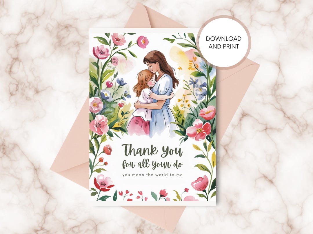 Thank You for All You Do - Mother's Day Card - Mother's Day Gift ...