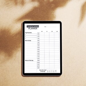 Daily Planner Printable Time Management Template Time Boxing PDF ...