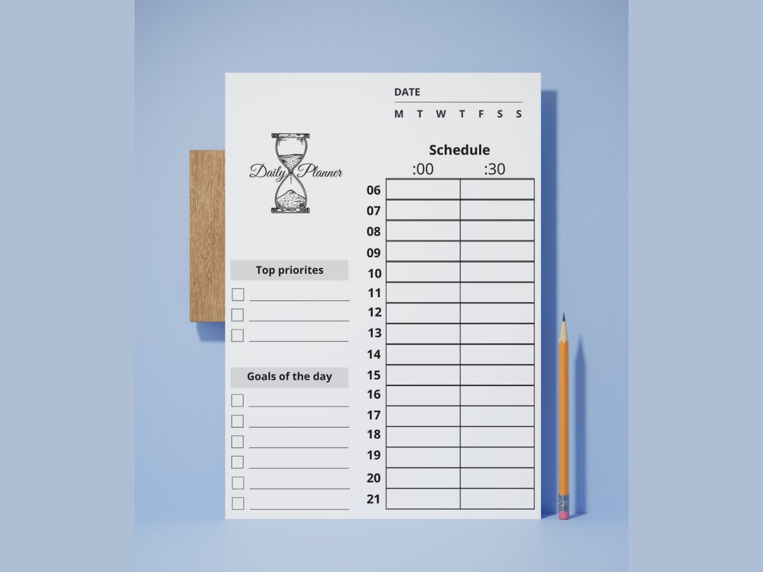 Daily Planner Printable Time Management Template Time Boxing PDF ...