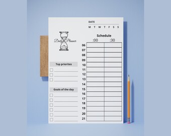Daily Planner Printable Time Management Template Time Boxing PDF ...
