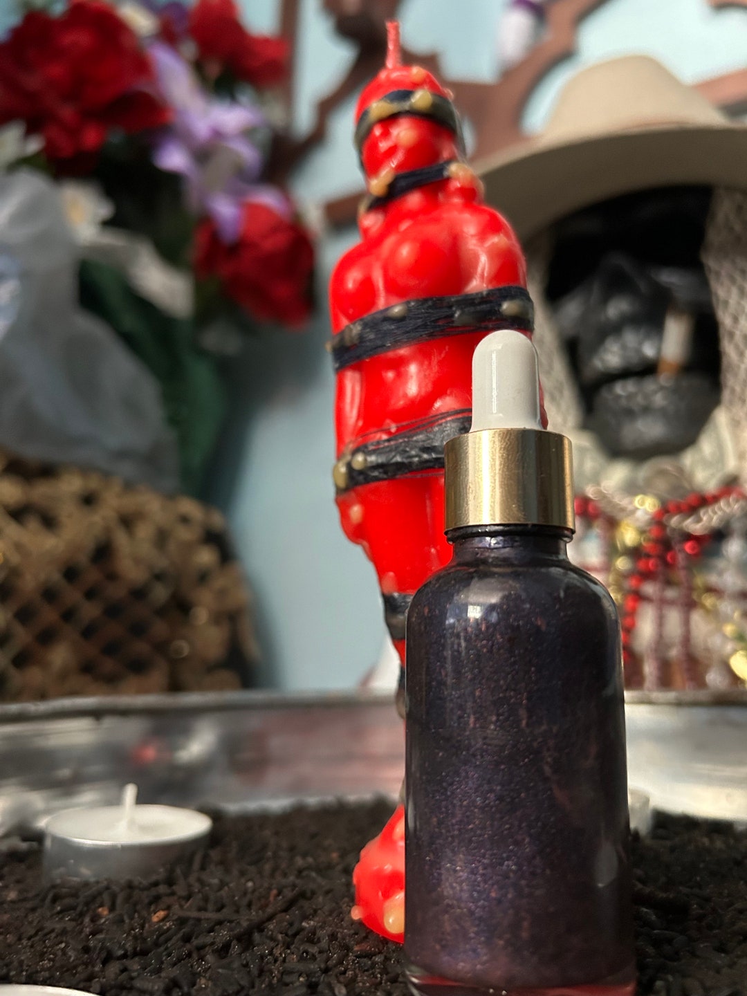 7 Knot Ritual Candle With Black Destroyer Oil - Etsy