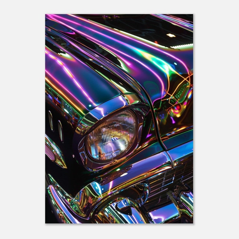 Pinstripe - Lowrider - Classic - Purple - Poster - Car Art Print - 60s ...