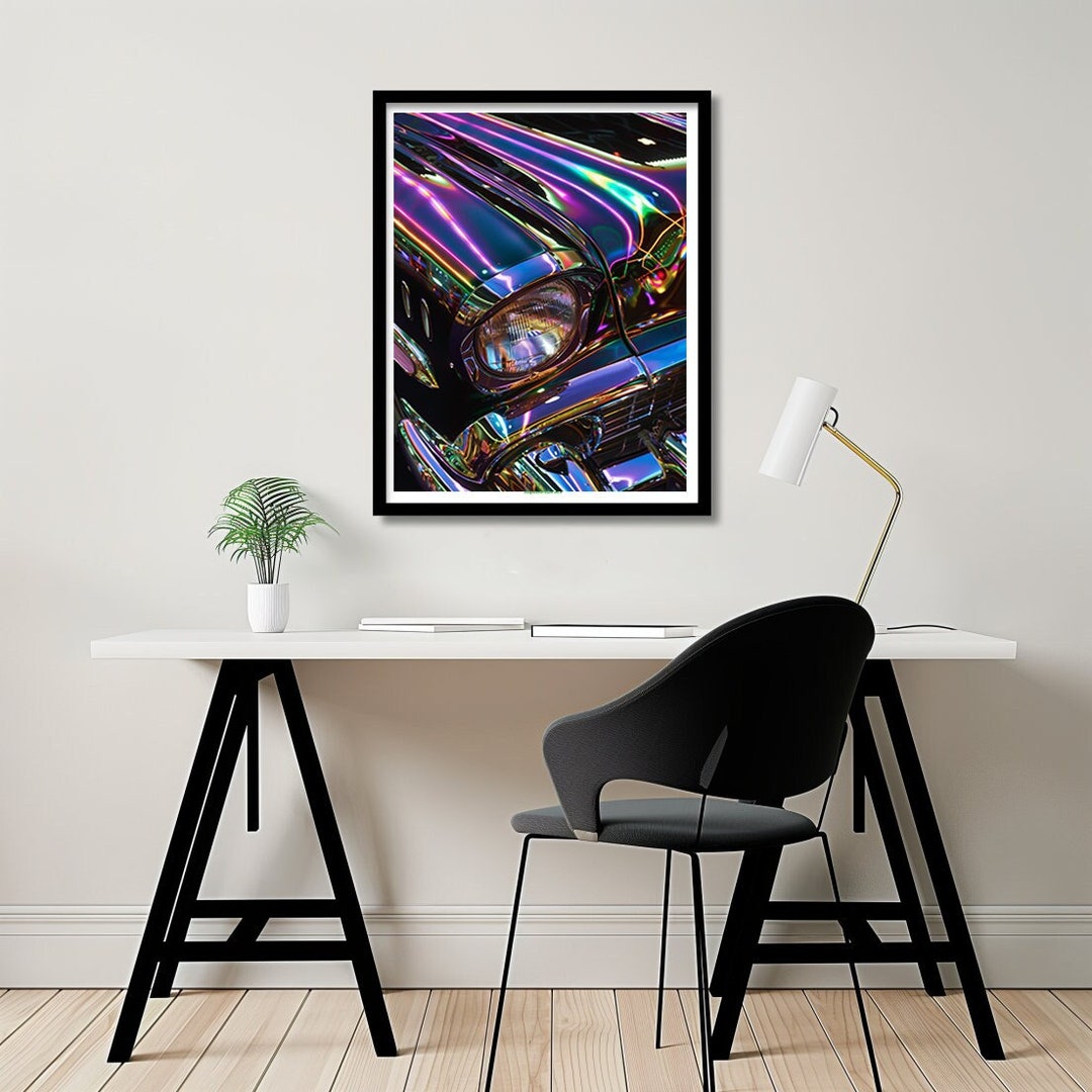 Pinstripe - Lowrider - Classic - Purple - Poster - Car Art Print - 60s ...