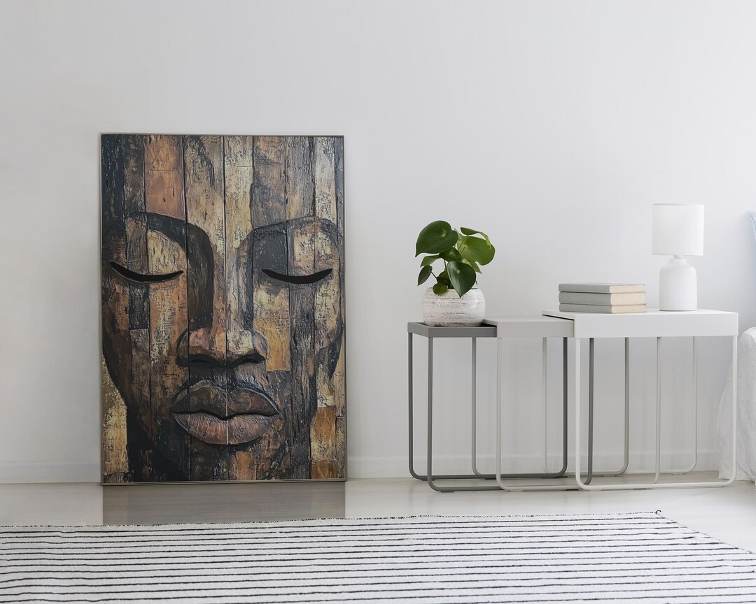 African Woodwork Carving Style Wall Art Poster - Wooden - African Art ...