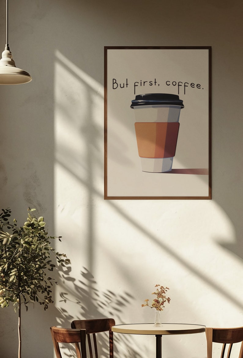 But First, Coffee Poster Caffeine Cafe Kitchen Espresso Latte ...