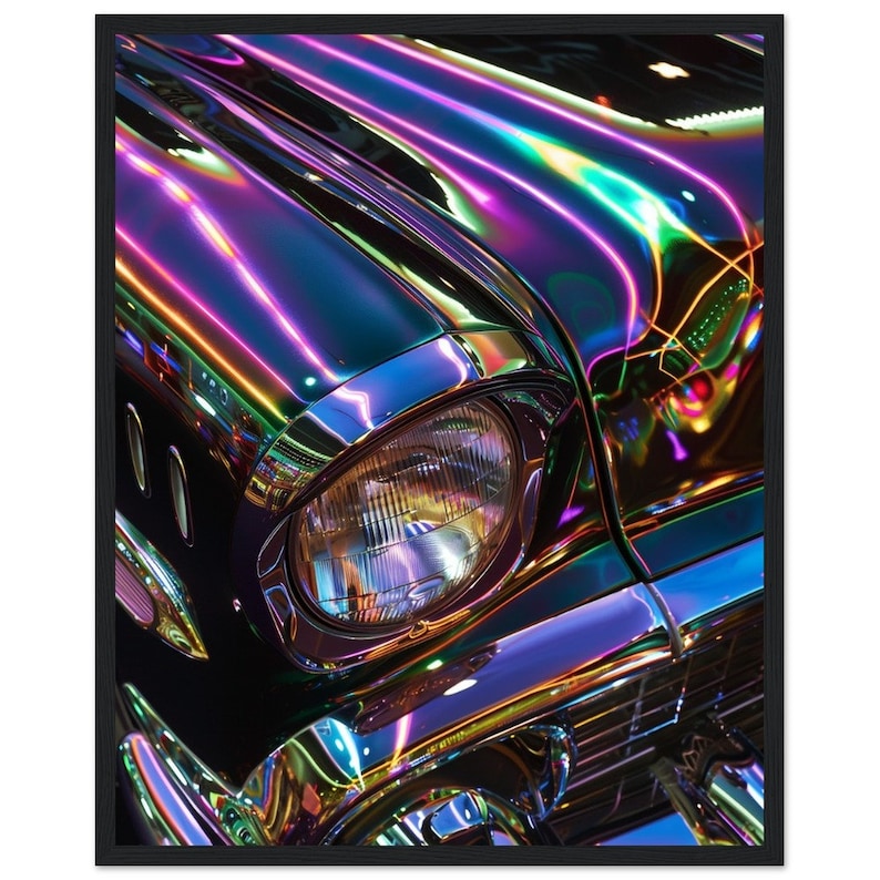 Pinstripe - Lowrider - Classic - Purple - Poster - Car Art Print - 60s ...