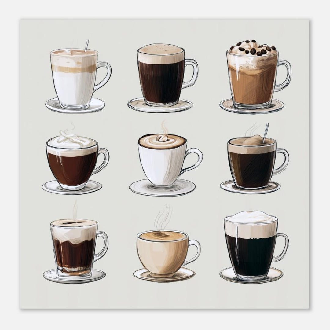 Coffee Art Print - Cafe Art - Latte Art - Coffee Shop - Kitchen Art ...