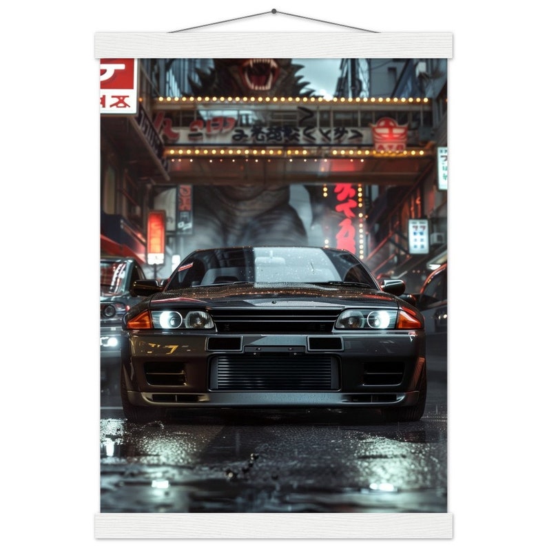 R32 Godzilla - Japanese Anime Style - Tokyo, Kyoto - Osaka - Car Poster ...
