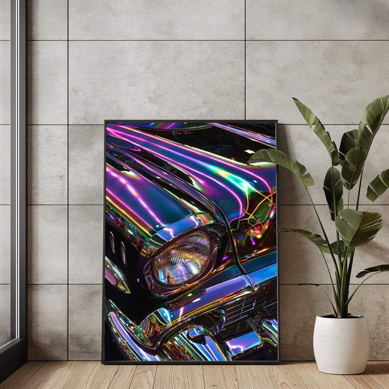 Pinstripe - Lowrider - Classic - Purple - Poster - Car Art Print - 60s ...