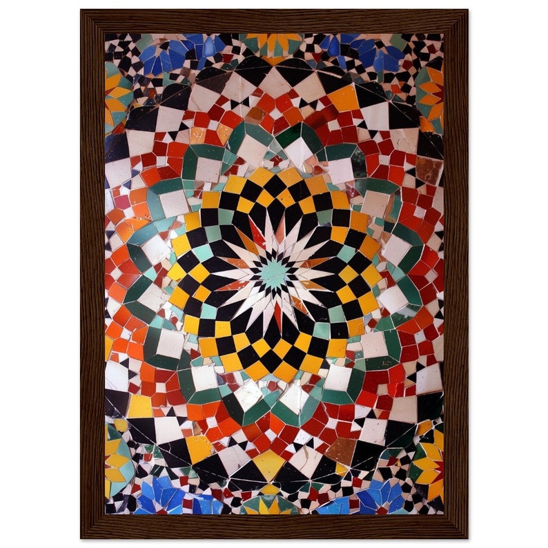 Arabesque Moroccan Mosaic Poster - Mandala, Sacred Geometry, Flower of ...