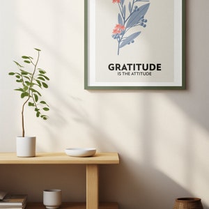 Gratitude is the Attitude Art Print Poster Wall Decoration Neutral ...