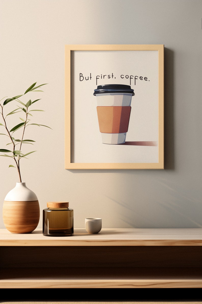 But First, Coffee Poster Caffeine Cafe Kitchen Espresso Latte ...