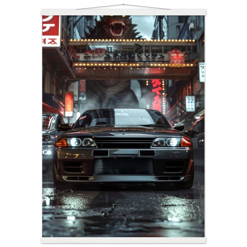 R32 Godzilla - Japanese Anime Style - Tokyo, Kyoto - Osaka - Car Poster ...