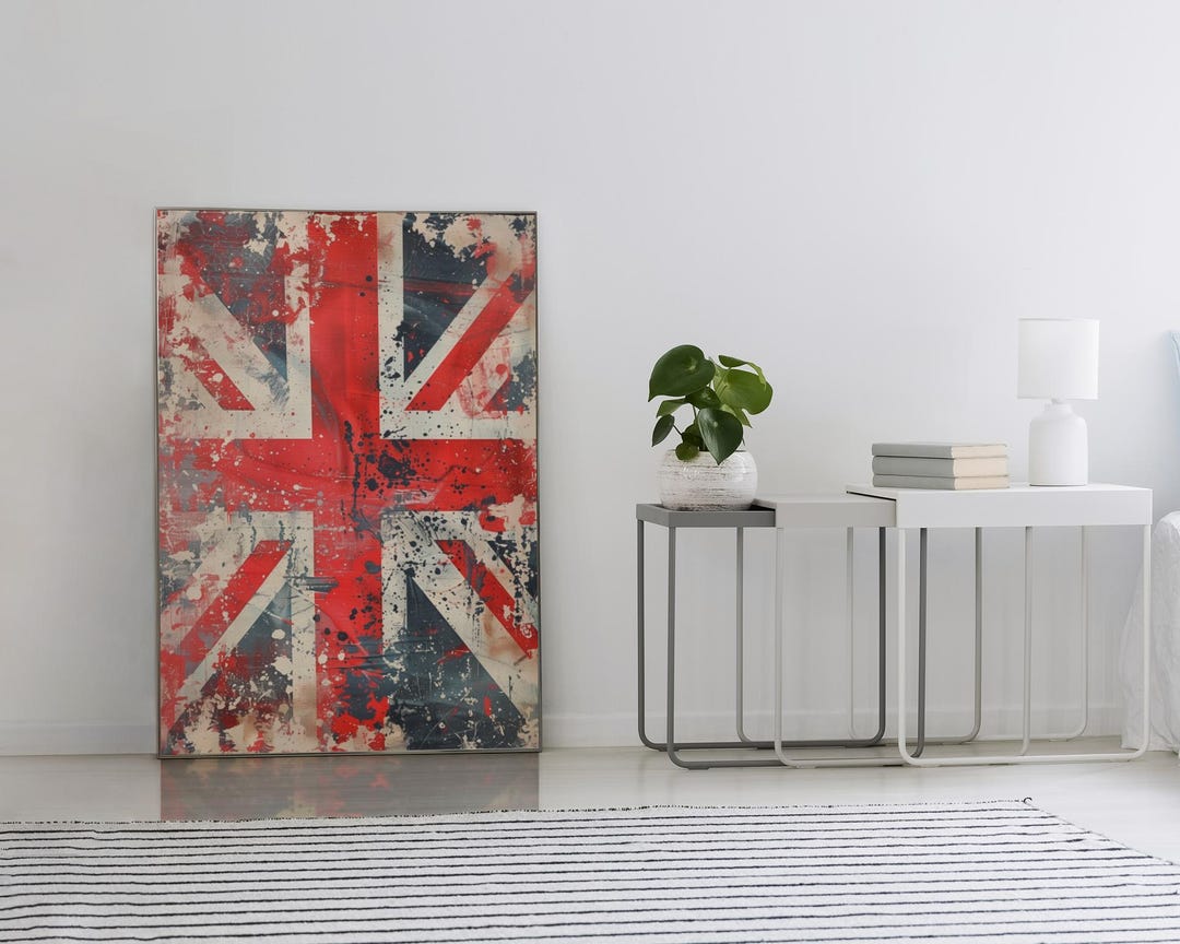 Shabby Chic Union Jack Art Print - British Flag Wall Decoration - UK ...