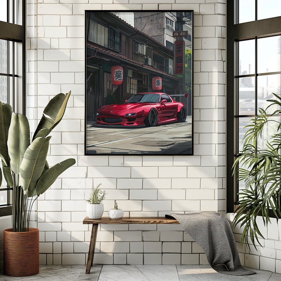 Anime Style Wall Art - Japanese Car - JDM - Race Car - Drift Print ...