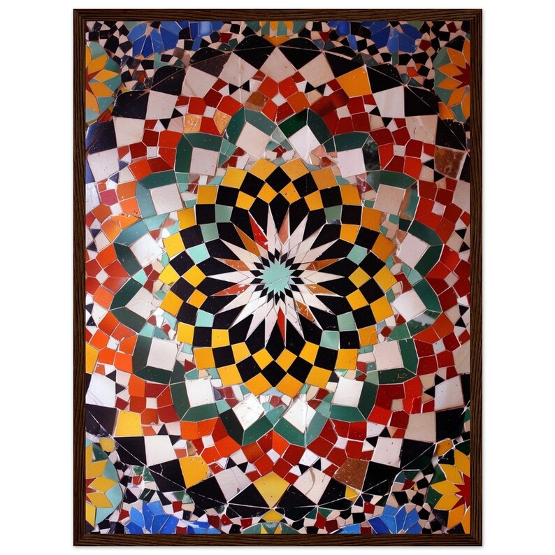 Arabesque Moroccan Mosaic Poster - Mandala, Sacred Geometry, Flower of ...