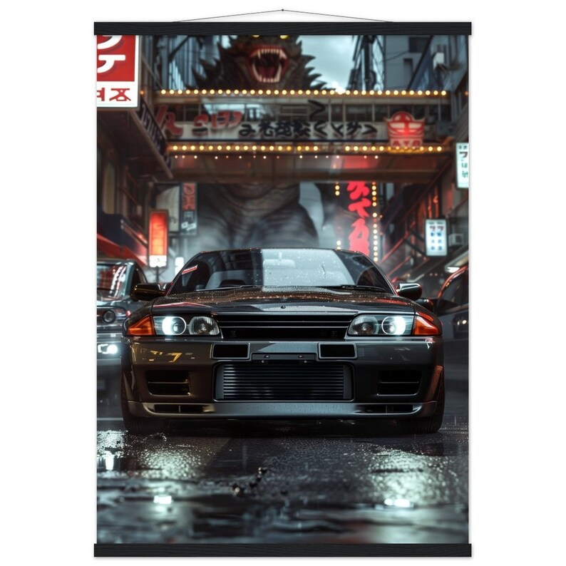 R32 Godzilla - Japanese Anime Style - Tokyo, Kyoto - Osaka - Car Poster ...