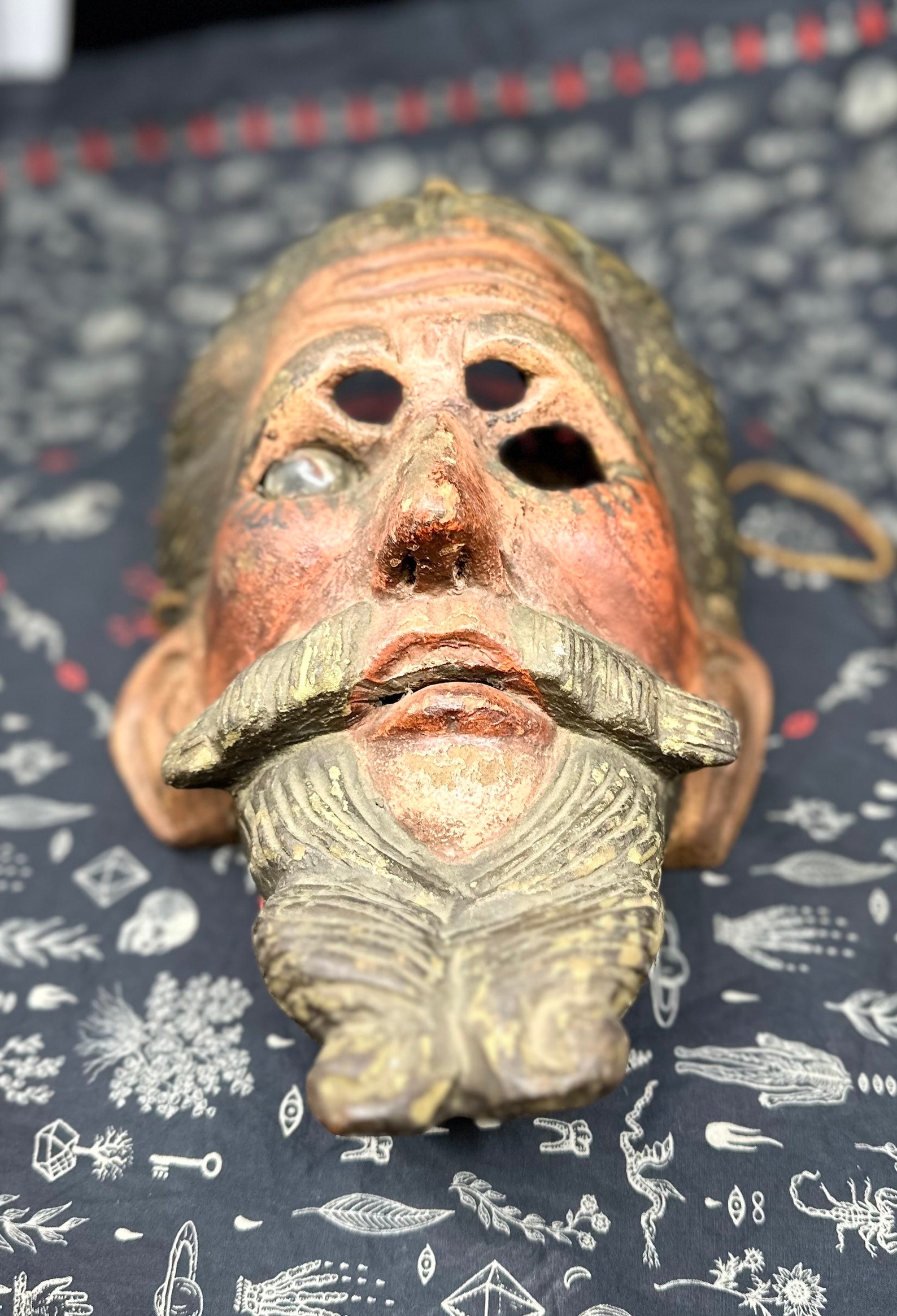 Antique Guatemalan Dance Mask Folk Art in the Likeness of Pedro ...