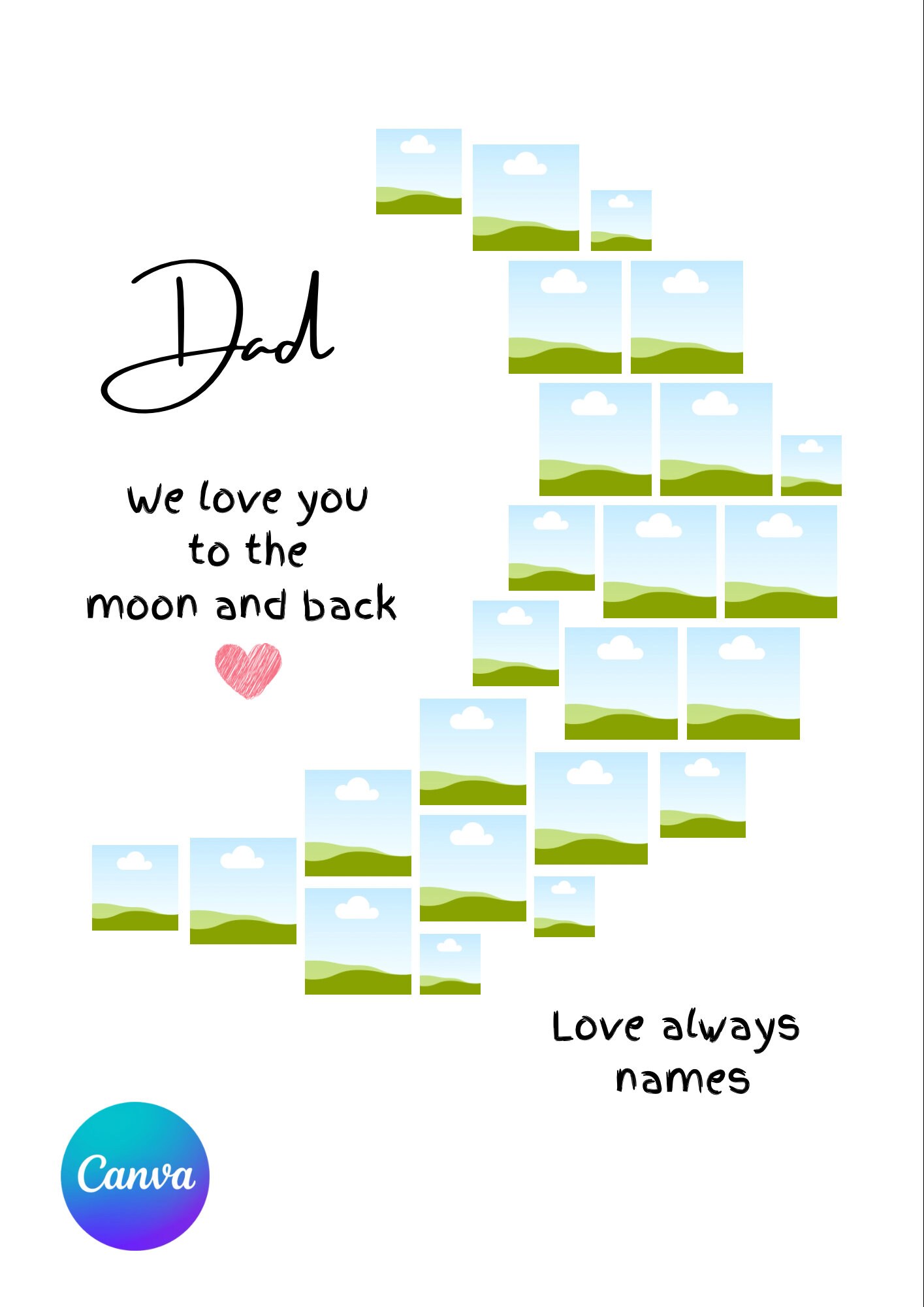 DIGITAL Moon Photo Collage, Editable in Canva - Etsy