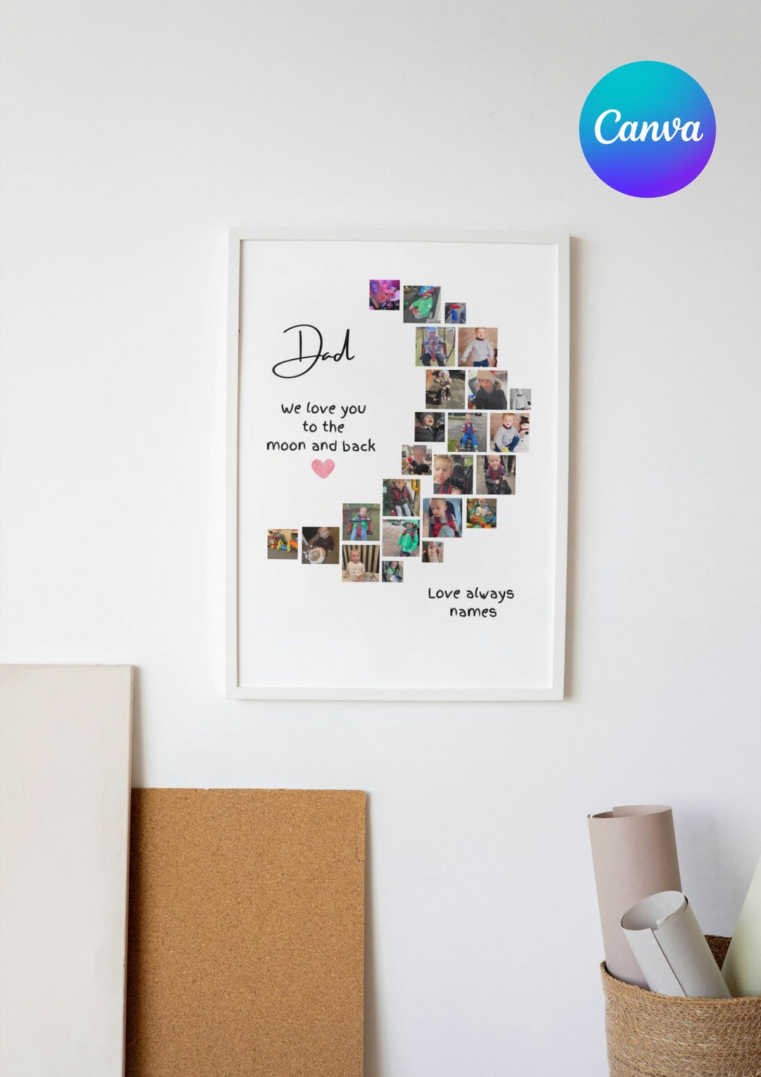 DIGITAL Moon Photo Collage, Editable in Canva - Etsy