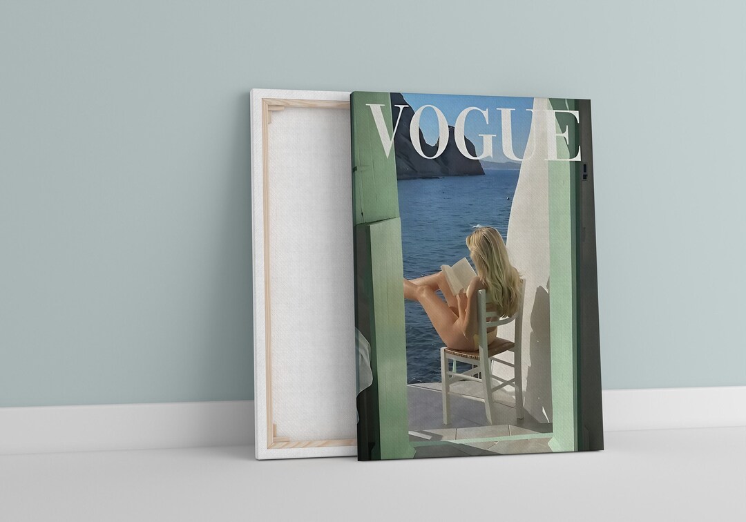 Summer Vogue Poster, Fashion Magazine Cover Canvas, Vogue Trendy Wall ...