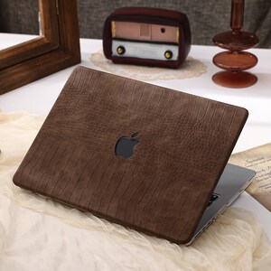 Dark Brown Crocodile MacBook Case for MacBook Air 13 MacBook Pro 13 14 ...