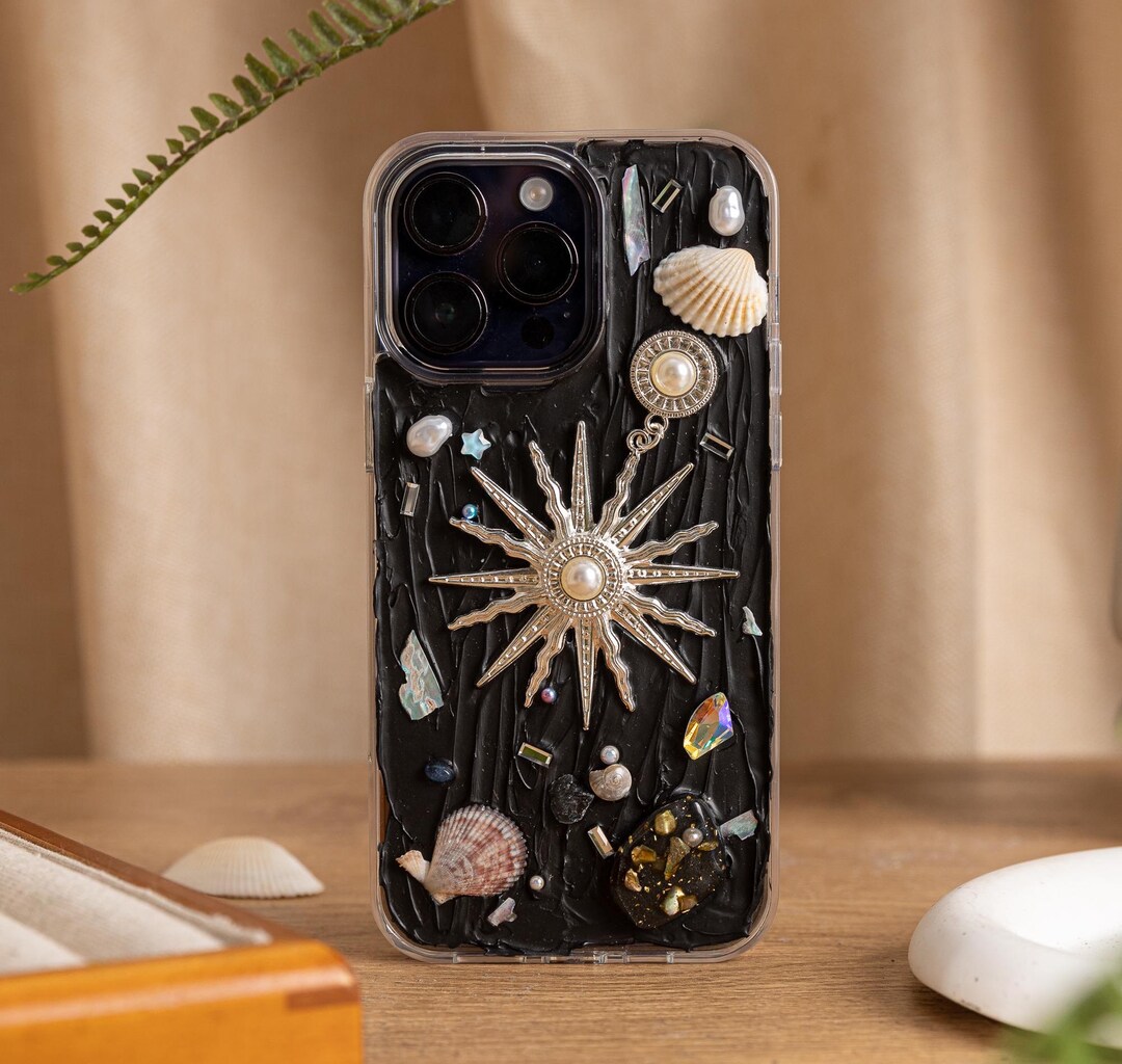 Seashell Mosaic Handmade Phone Case,sun Phone Case, Crystal Pearl ...