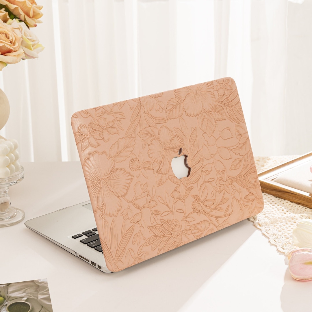 Rose Pink Embossed Floral MacBook Case for MacBook Pro 13 Air 13 Air 15 ...