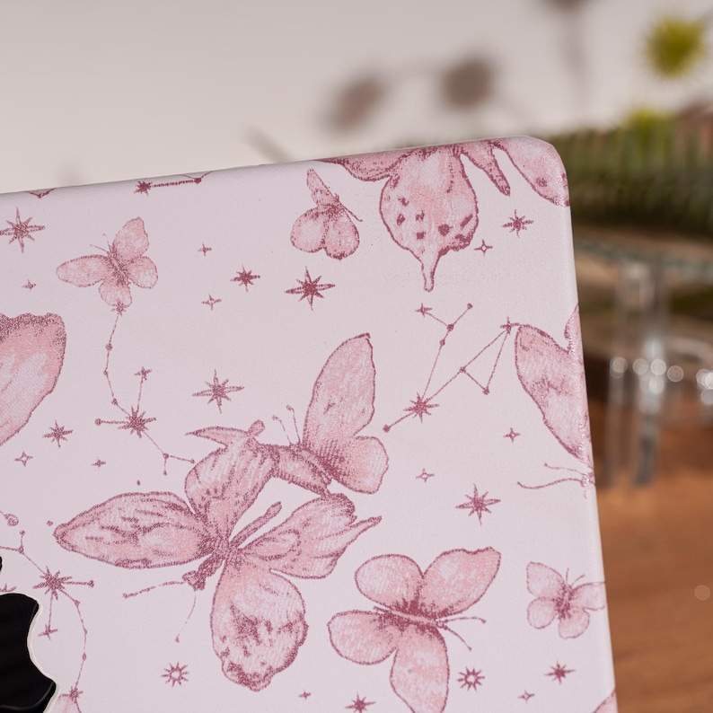 Dreamy Pink Butterfly Leather Mac Case for MacBook Pro 13 Air 13 Air 15 ...