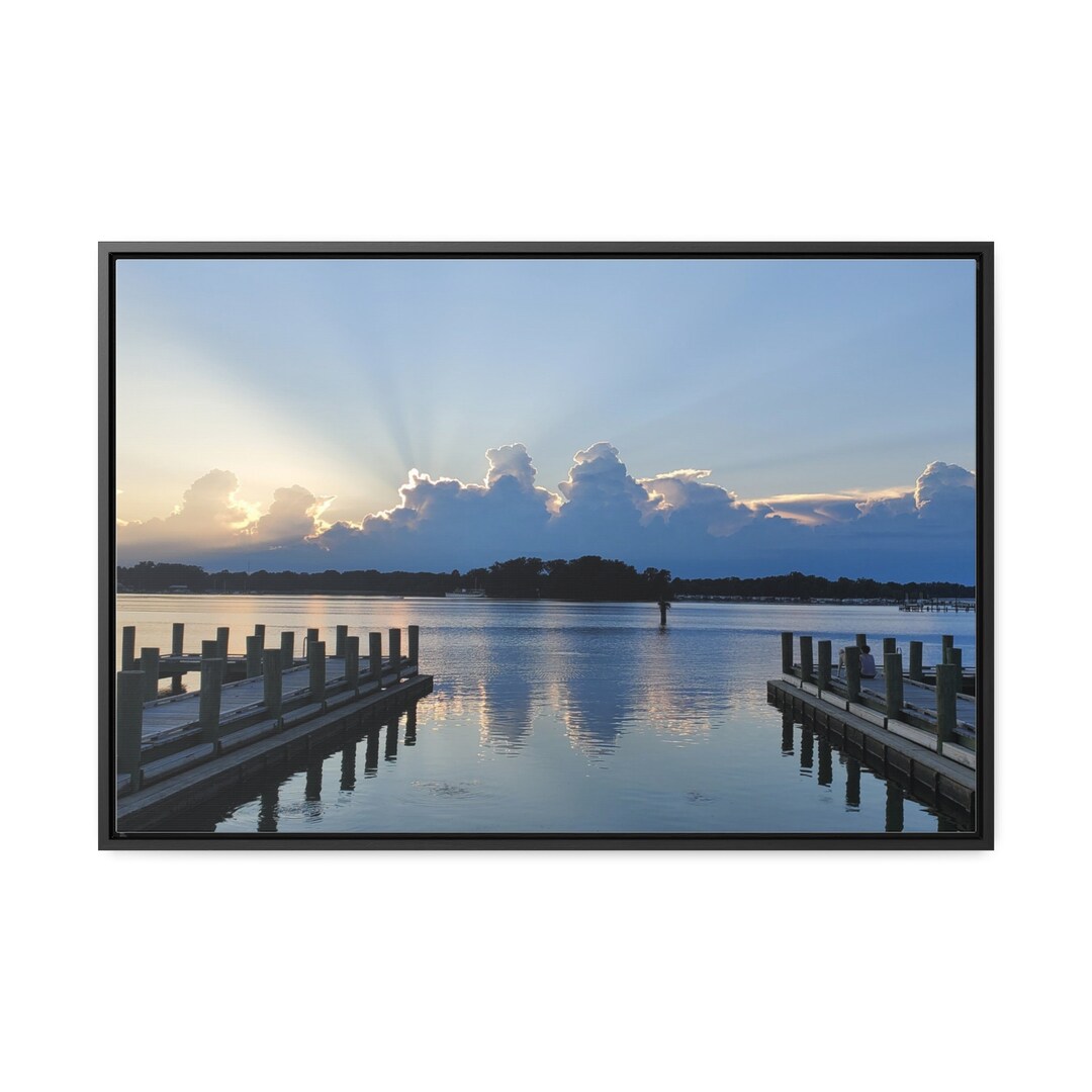 Coastal Sunset Canvas Print: Colonial Beach Photography, Walnut or ...