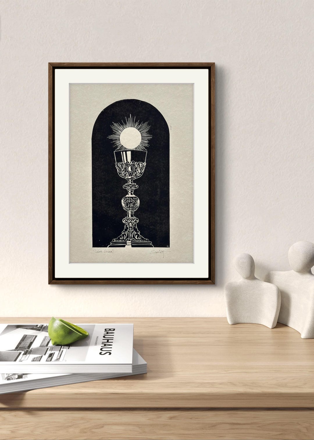 Saint Grail Linocut - Etsy