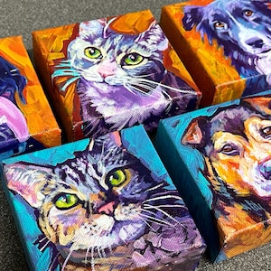 Custom Pet Portrait Painting • Original Acrylic Artwork • Unique ...