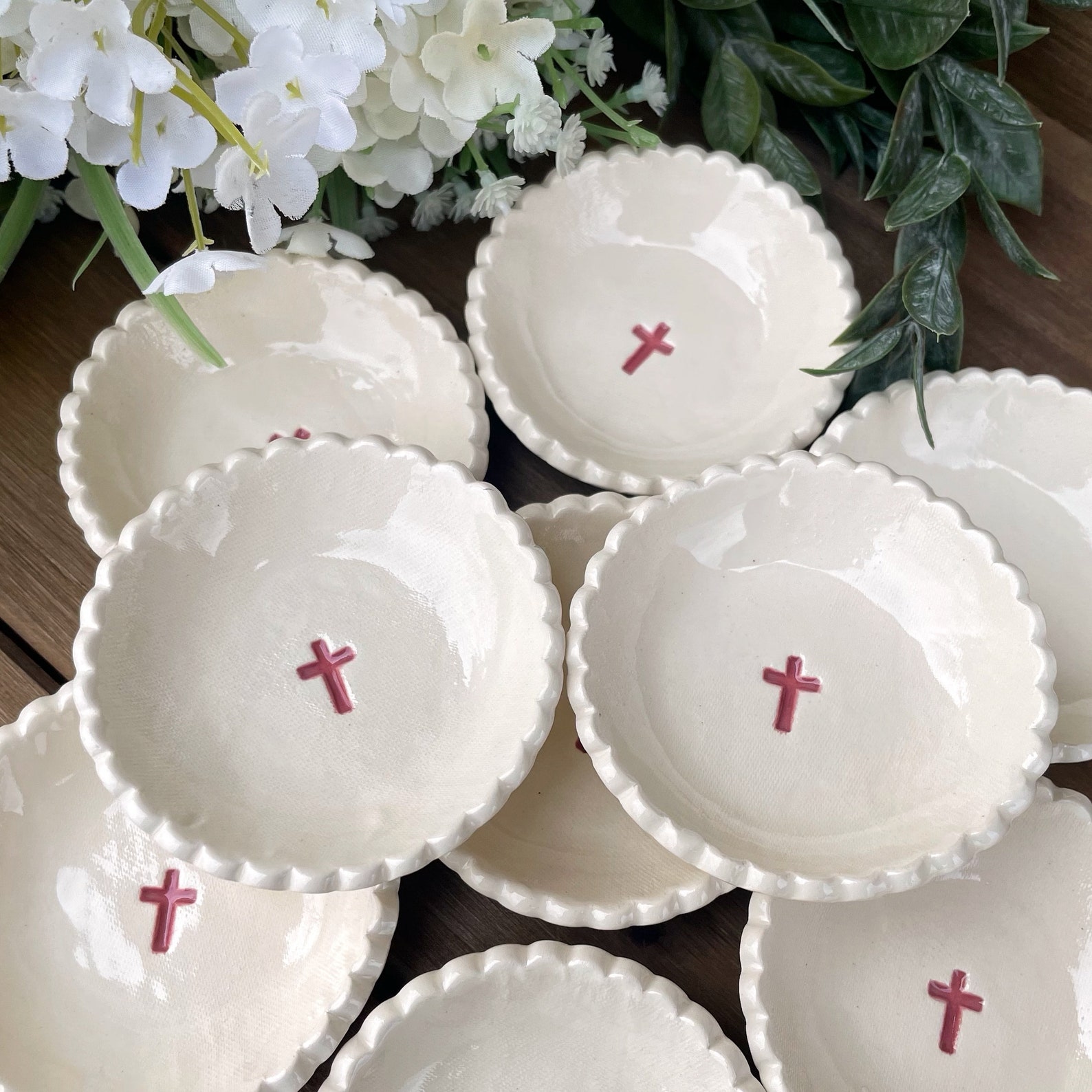 First Communion Favors - Baptism Favors | Tiny Ring Dish With Cross ...