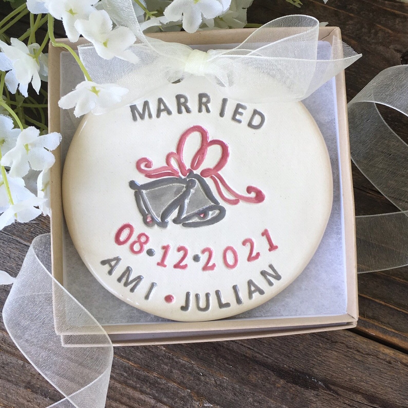 Wedding Ornament Personalized - Wedding Bells Personalized Ceramic ...