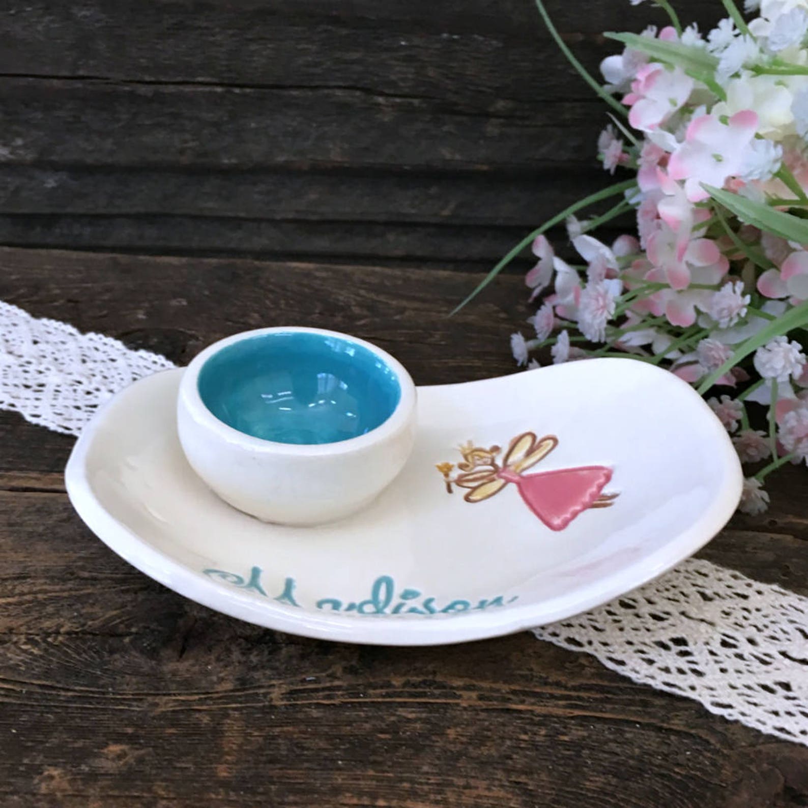 Personalized Tooth Fairy Dish - Ceramic Personalized Dish for Tooth ...