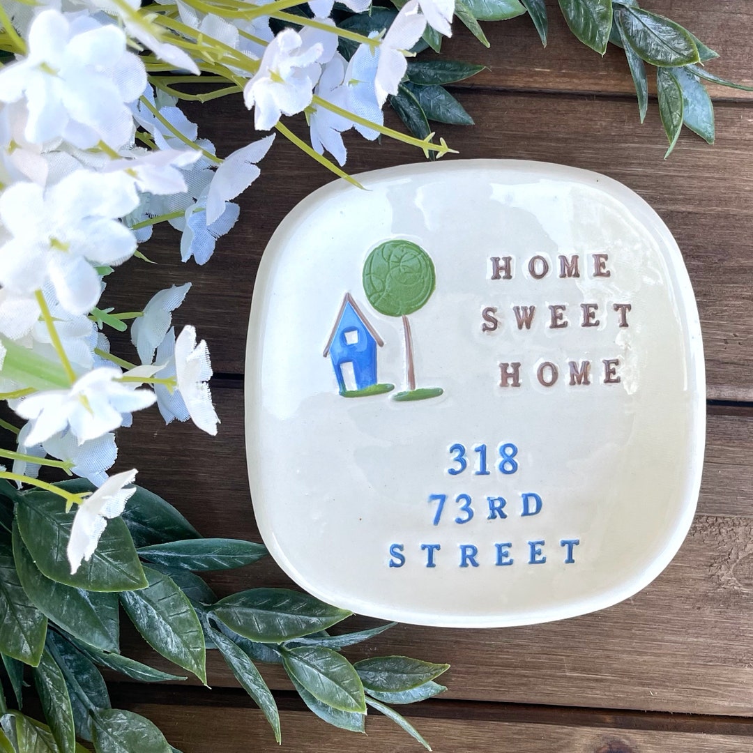 Personalized Housewarming Gift - Personalized Home Sweet Home Ceramic ...