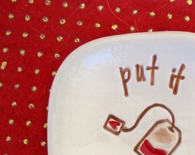 Ceramic Tea Bag Holder - Ceramic Spoon Rest - Put It Heretext - Etsy
