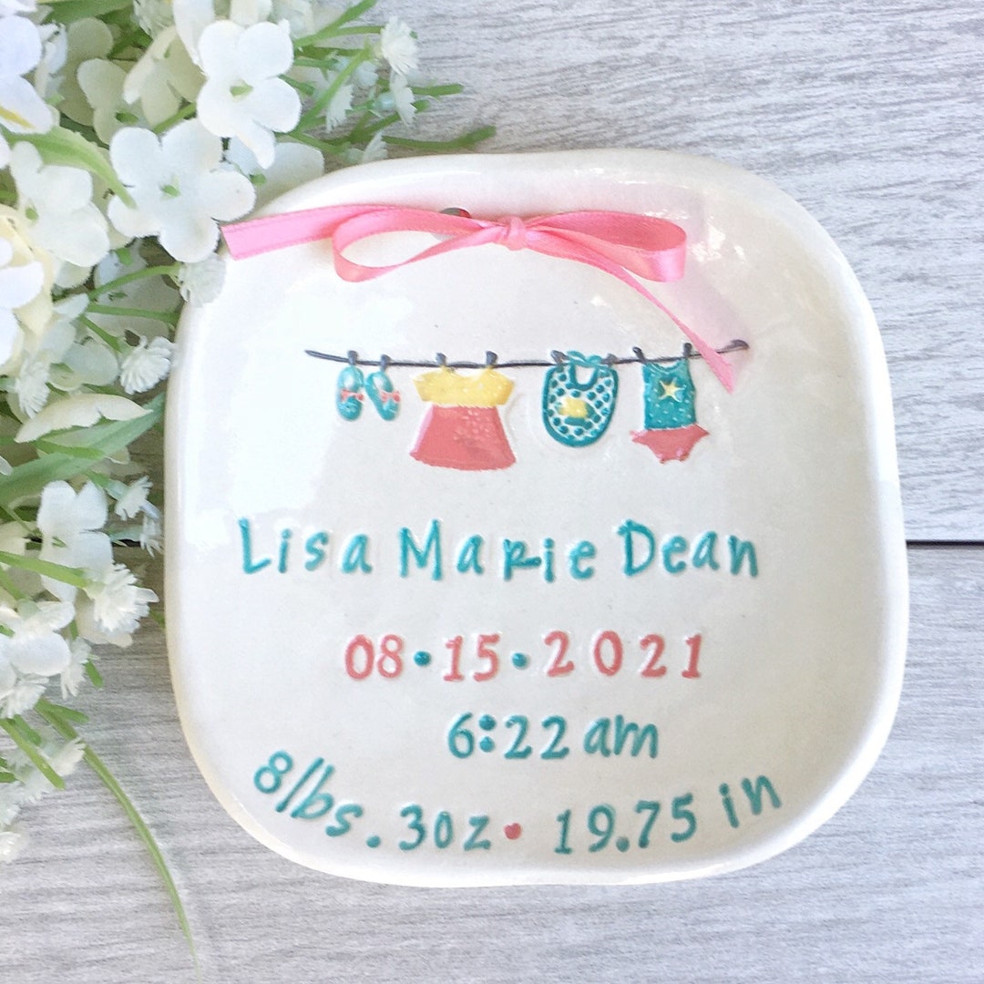 Birth Plate for Baby Girl Gift for Baby Baby Girl Gift Personalized New ...