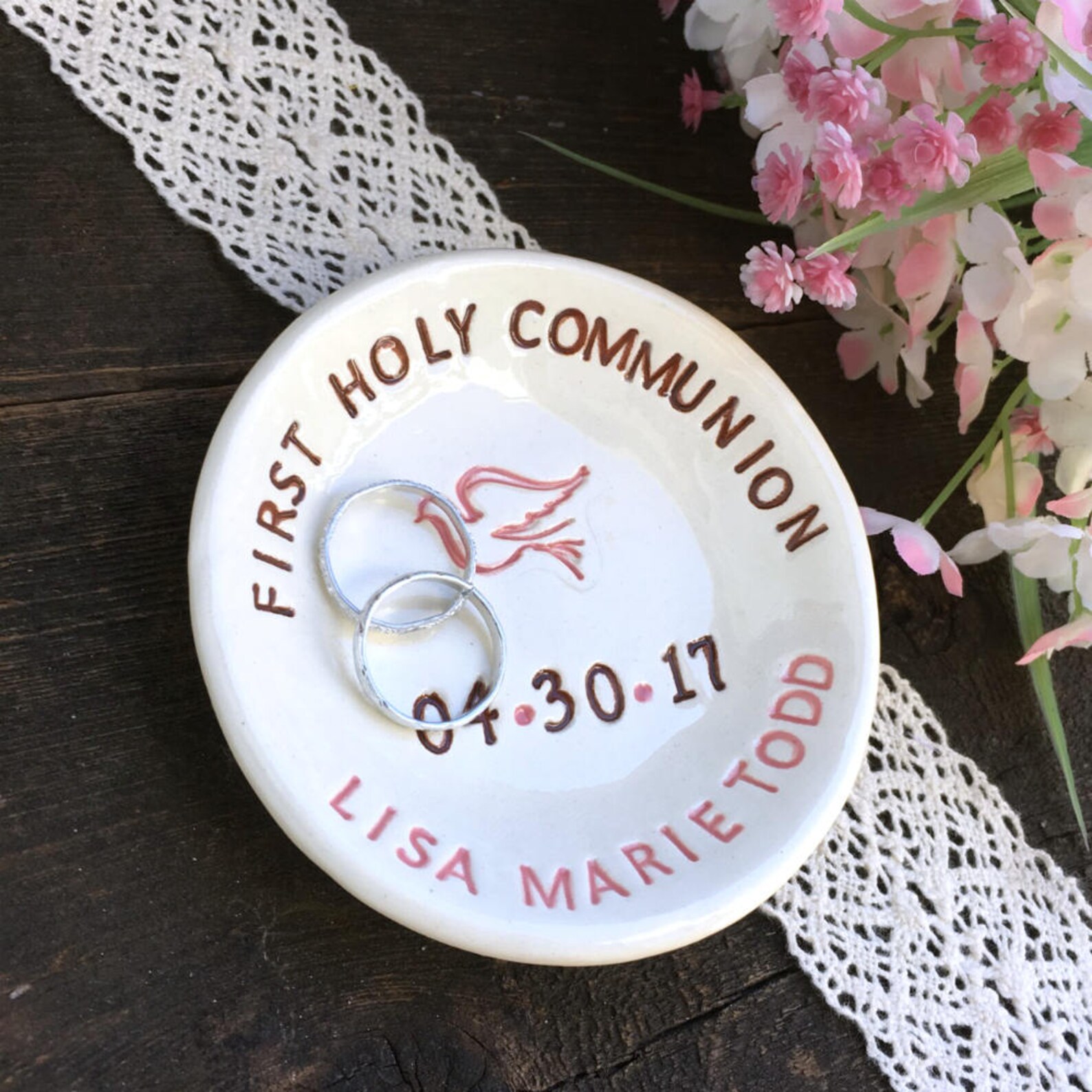 First Communion Gift - Personalized Ceramic Religious Keepsake Favor ...