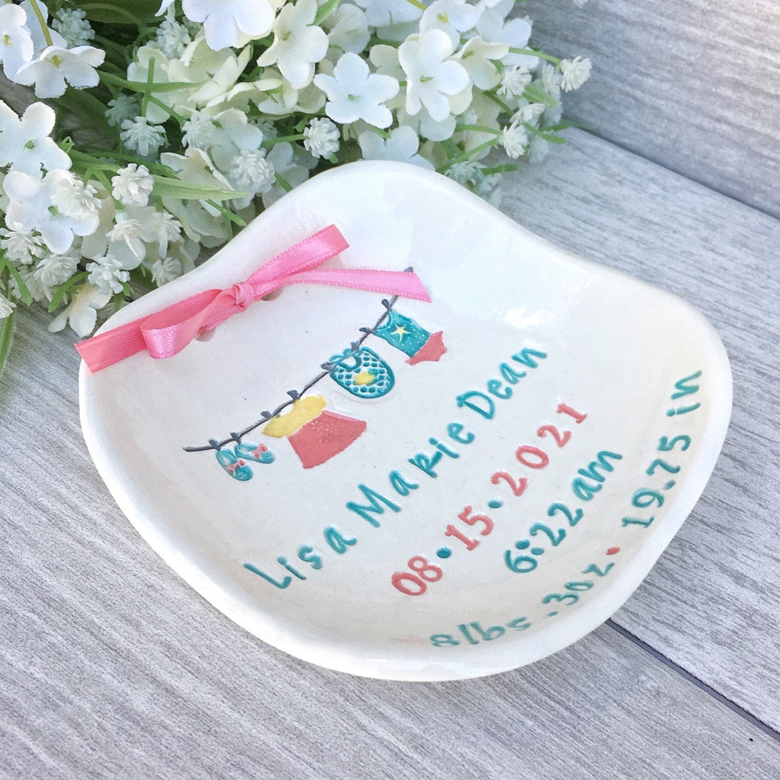 Birth Plate for Baby Girl Gift for Baby Baby Girl Gift | Etsy