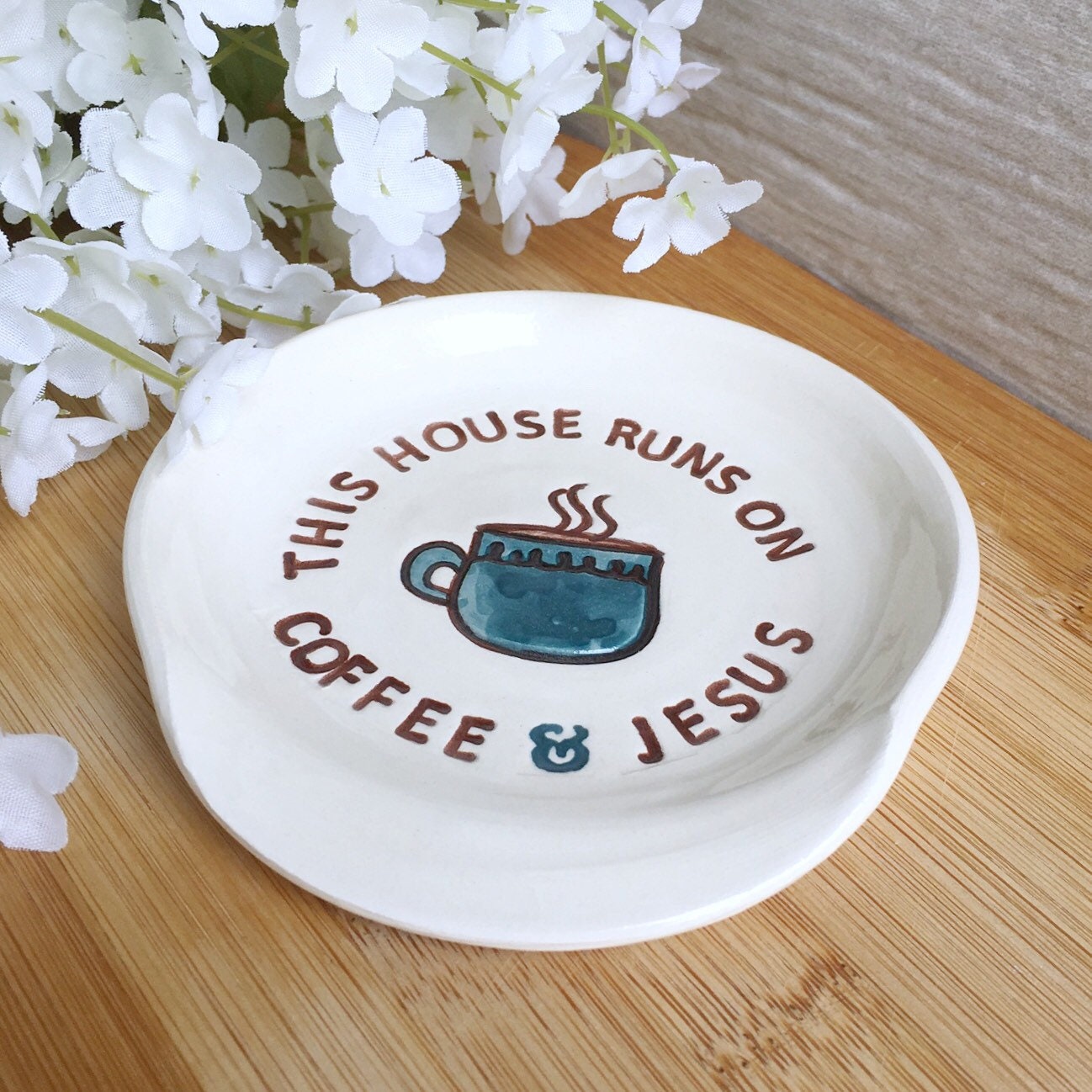 Coffee & Jesus Ceramic Kitchen Spoon Rest Funny Spoon Rest | Etsy