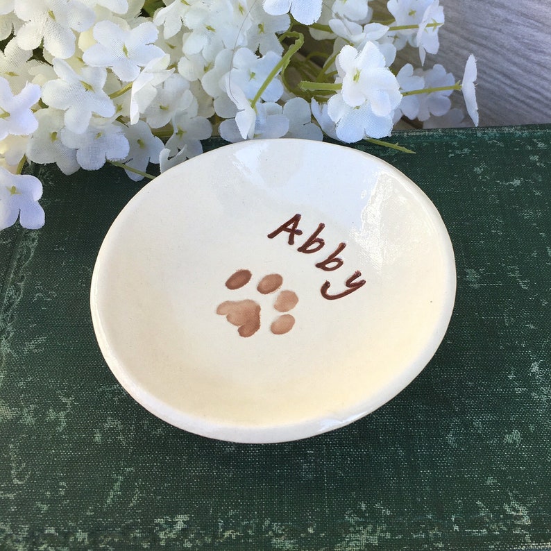 Pet Memorial Pet Remembrance Dish Paw Print Personalized - Etsy