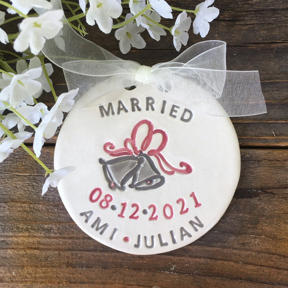 Wedding Ornament Personalized - Wedding Bells Personalized Ceramic ...
