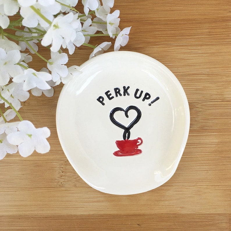 Perk Up Ceramic Spoon Rest Mini Teaspoon Rest Coffee | Etsy