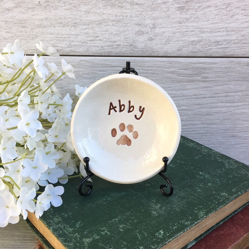 Pet Memorial - Pet Remembrance Dish | Paw Print Personalized Pet Dish ...