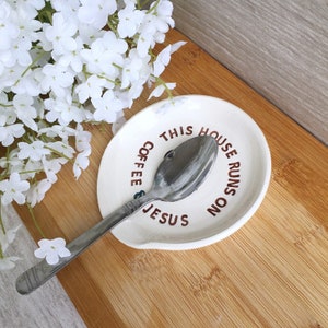 Coffee & Jesus Ceramic Kitchen Spoon Rest | Funny Spoon Rest | Coffee ...