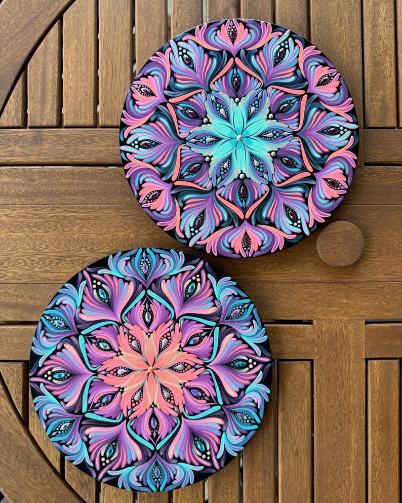12 Inch Flowy Brushstroke Dot Mandala - Etsy