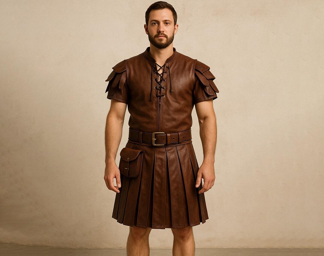 Handmade Leather Gladiator Kilt Costume: Renaissance Medieval Armor - Etsy